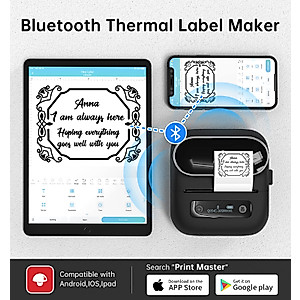 Phomemo M220 Label Maker,3.14 Inch Barcode Label Printer,Portable Thermal Printer,Bluetooth Label Maker with Tape (Address Label,Pink Label, White Label) for Mailing,Name,Home,Office,School
