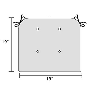 INFBLUE Pack of 2 Outdoor Indoor Tufted Seat Cushions, 19" x 19" U-Shape Cushions for Wicker Chair Seat,Patio Cushions, Furniture Dinning Chair Pad (Wicker cuhions, Black Stripe)