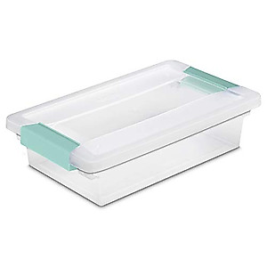 Sterilite 19618606 Small Clip Box, Clear Lid & Base w/Colored Latches