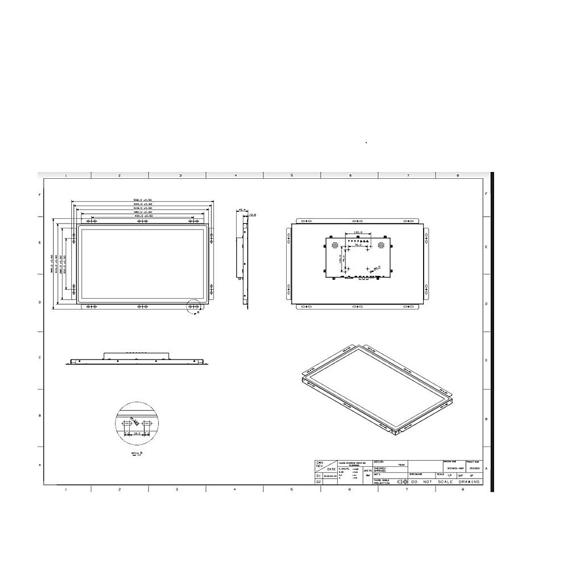 Yiletec 21.5" YL-M215C01 Touch Screen 21.5-Inch POS Stand TFT LCD 1080p Capacitive Touchscreen Monitor