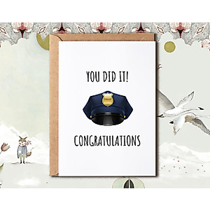 NTVShop Police Congratulation Card - You Did It - Policeman Promotion - Police Graduation Card - Gift For Him Her