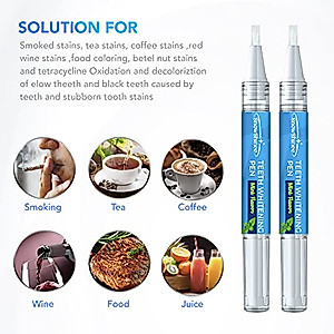 Teeth Whitening Pen - Teeth Stain Remover to Whiten Teeth - Effective & Painless Whitening, No Sensitivity, Easy to Use, Mint Flavor, 2Pcs