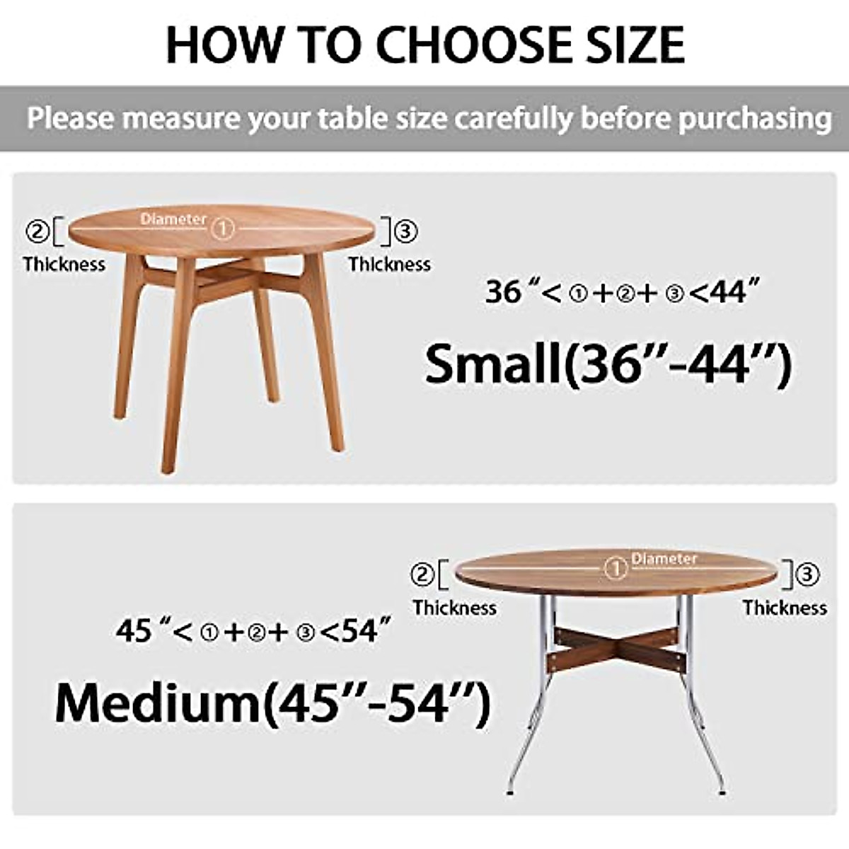 Eiuflka Farmhouse Round Tablecloth Wood Texture Tablecloths Elastic Fitted Indoor Outdoor Round Table Cover Washable Reusable Tablecloths for Kitchen Picnic Party