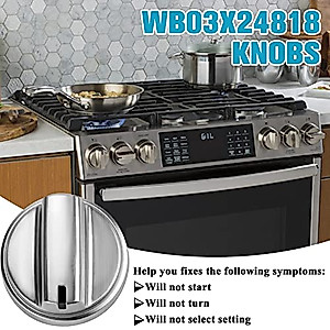 WB03X24818 GE Stove Knobs Replacements Compatible with GE Range Oven Gas Stove Knobs, Replace Part # 4363588 AP5989029 PS11729081 EAP11729081 Model Specific Not Universal - 5 Pack, 1 Years Warranty