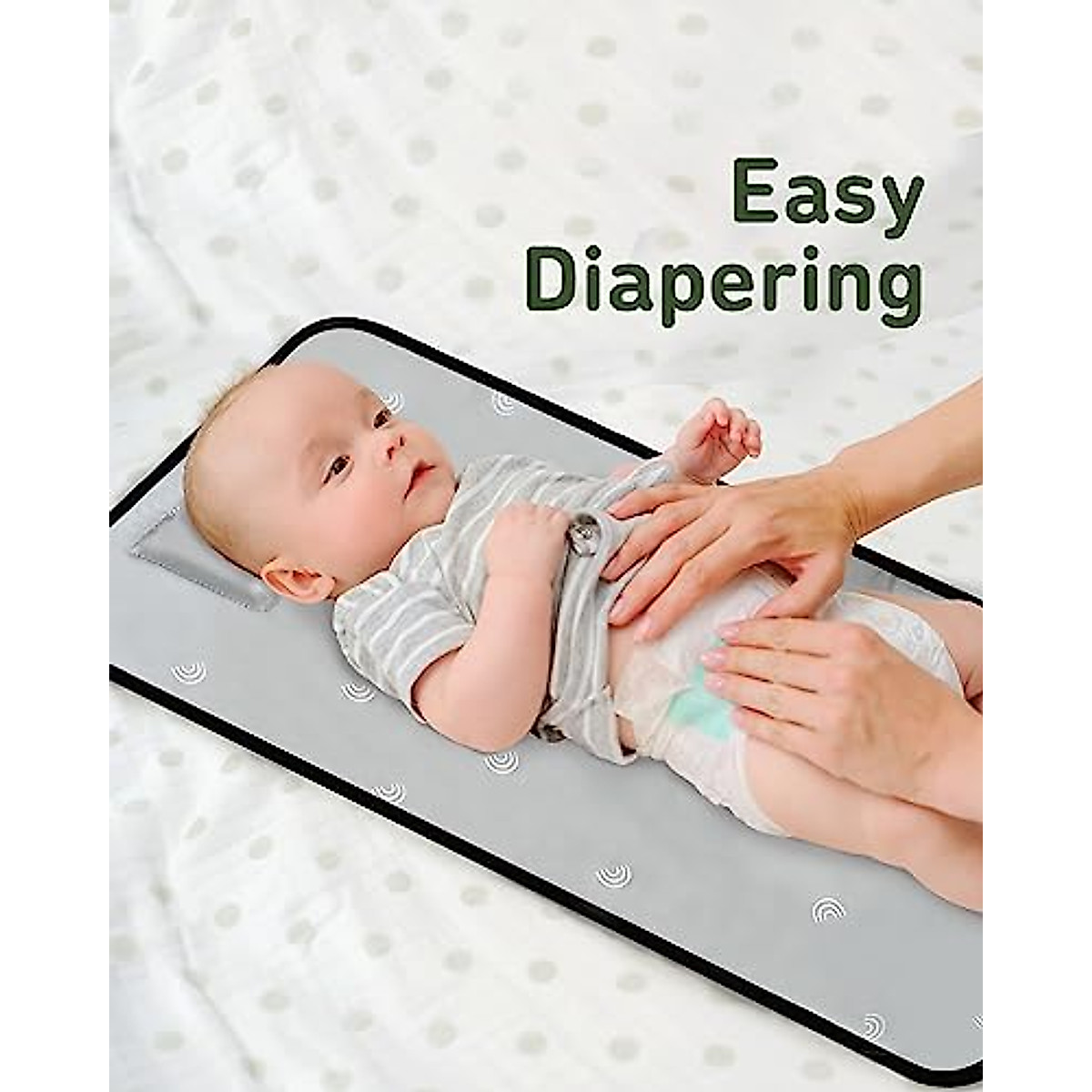 Portable Diaper Changing Pad, Waterproof Foldable Travel Changing Mat, Lightweight Travel Changing Station for Baby Girl Boy, Boho Geometric Pattern