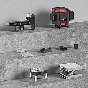 seesii 12 lines Laser Level Self Leveling 3x360° 3D 150FT Green Cross Line Laser Level with pulse mode for Construction/DIY Picture Hanging Remote Controller Rechargeable battery Magnetic Stand