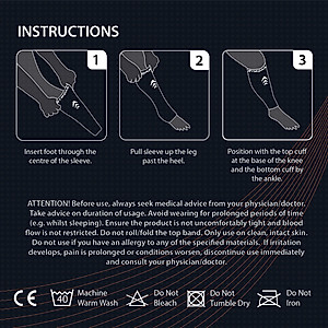 Rymora Calf Compression Sleeves Men Women Shin Splints Running (Pair) (Black) (M)