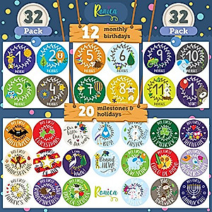 Ronica Baby Boy Gift Set with Baby Memory Book, Monthly Stickers: Modern Photo Journal and Keepsake Album for Boys, First 5 Years, Shower Gift Idea for Mom, Dad Or Grandparents