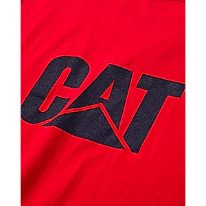 Caterpillar Men's Trademark T-Shirts with Shape-Retention Rib Trim Spandex, Tagless Neck, and CAT Logo on Left Chest, Hot Red Eclipse, X-Large