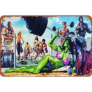 Ysirseu She-Hulk cartoon poster Retro tin Sign Wall Art Decor Metal Sign Decoration Sign 8x12 inch