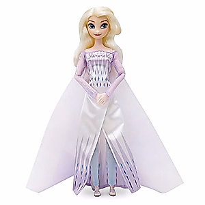 Disney Store Official Princess Elsa Classic Doll for Kids, Frozen 2, 11½ Inches, Includes Golden Brush with Molded Details, Fully Posable Toy in Satin Dress - Suitable for Ages 3+ Toy Figure