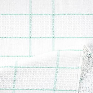 Martha Stewart Modern Waffle Kitchen Towel Set 6-Pack, Aqua Blue, 16"x28"
