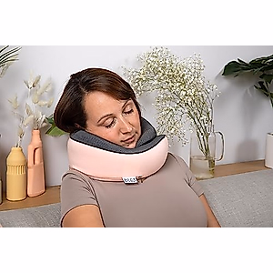 NECK DONUT - Neck Pillows for Travel - Airplane Pillow – Memory Foam for Kids & Adults – Travel Neck Pillow & Airplane Travel Essentials for Sleeping Support On Flight Or Car (Pink)