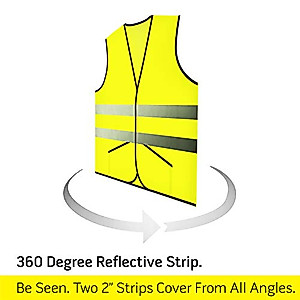 PeerBasics Pocket Safety Vest Bulk Pack Reflective High Visibility Men Women