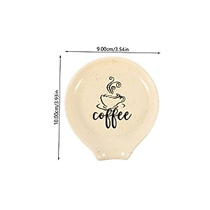 Cabilock 4 Sets Ceramic Spoon Rest Coffee Mug Spatula Holder Kitchen Spoon Rest Stove Spoon Holder Coffee Cups Ceramic Scoop Rest for Daily Use Scoop Holder for Kitchen Coffee Spoon Rest