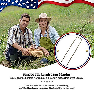 Sandbaggy 1000 Count 6" Landscape Staples | Industrial Grade 11 Gauge Steel | Great for Securing Landscape Fabrics, Erosion Control Matting, Bird Netting & Etc |Trusted by Farmers Across USA