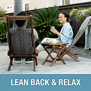CleverMade Tamarack Folding Rope Chair - Foldable Outdoor Low Profile Wood Lounge Chair for the Patio, Backyard, and Deck, No Assembly Required