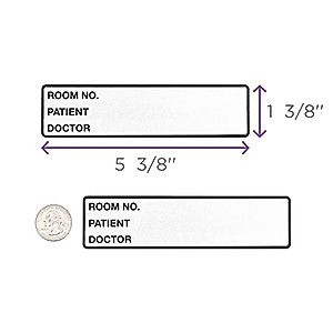 Carstens Patient I.D. Adhesive Medical Chart Labels for 1.5” – 4” Ring Binder Spines – Pre-Printed Sticker Labels (Room No. / Patient/Doctor), 5 3/8” x 1 3/8”, White, Roll of 200