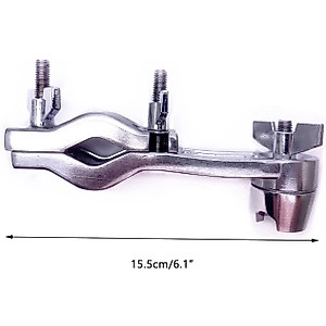 Jiayouy Cowbell Mount Clamp with 10.4" Straight Rod Arm Drum Mounting Bracket for Cowbell, Jam Block, Tambourine, Splash Cymbal (Single link)