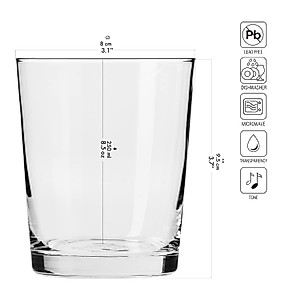 Krosno Drink Water Juice Drinking Glasses | Set of 6 | 8.5 oz | Pure Collection | Perfect for Home Restaurants and Parties | Dishwasher Safe | Gift Idea | Made in Europe