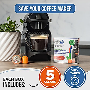 Nespresso Compatible Cleaning Pods. 5 Cleaner Capsules. Improved Coffee Flavor. For Nespresso Originaline, Use with Descaling Kit.