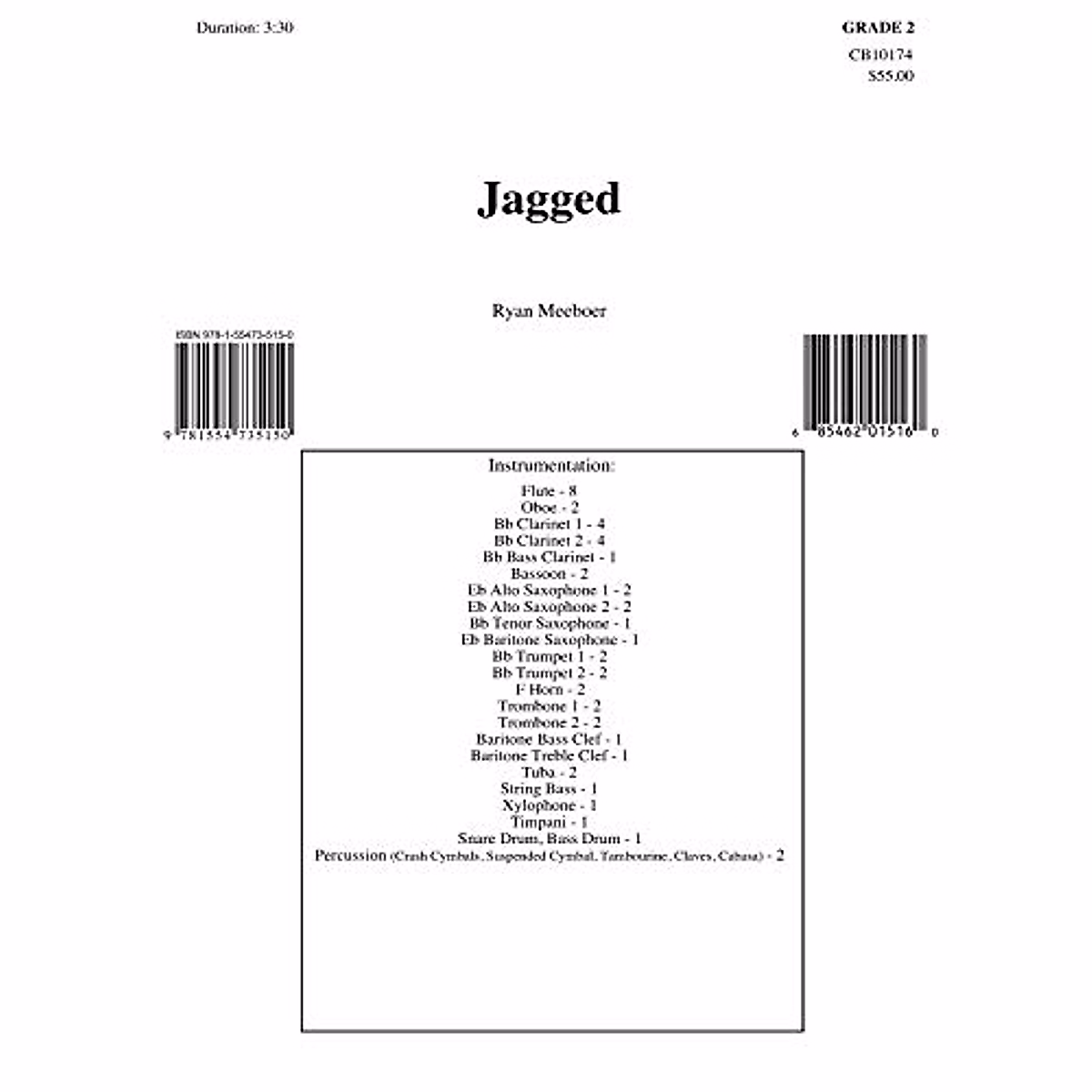 Jagged: Conductor Score & Parts (Eighth Note Publications)