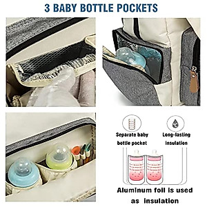 Cinkerr Diaper Bag Backpack for Mom, Large Backpack for Baby Boys/Girls, Portable Travel Mommy Bag with 3 Insulated Pockets, Baby Shower Gifts, Baby Registry Search Essentials for New Dads/Moms