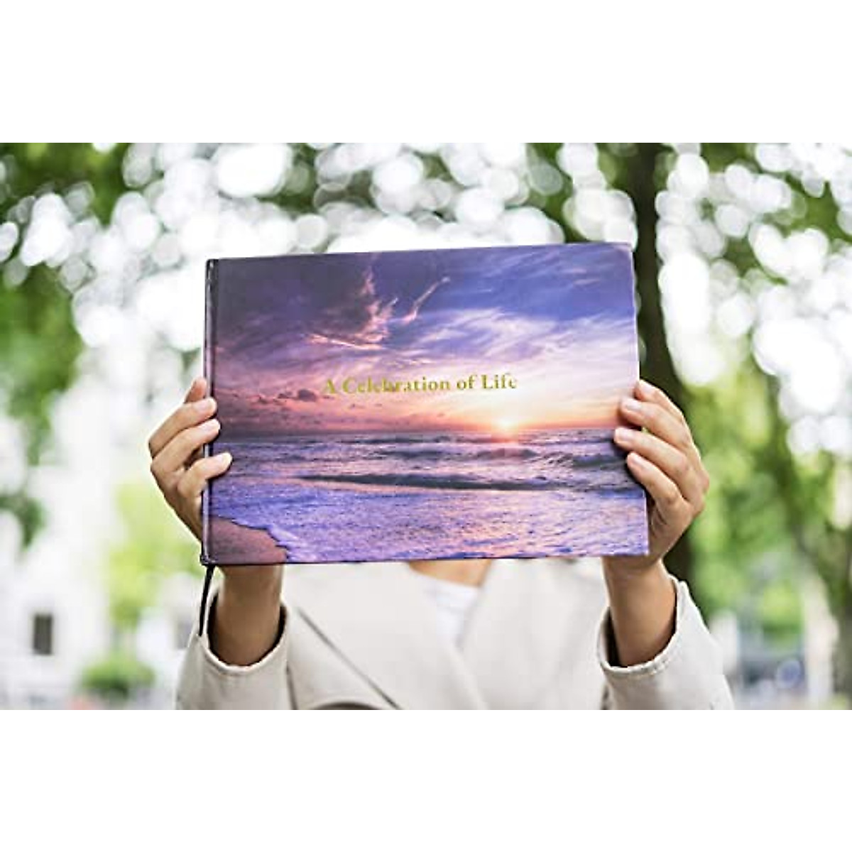 LIFETOO Ocean Funeral Guest Book 12" x 8", Celebration of Life Guest Books, Memorial Service Guest Book Sign for Funerals | Guest Book for Funeral, Guests Sign in Book Memory Book for Funeral Guest