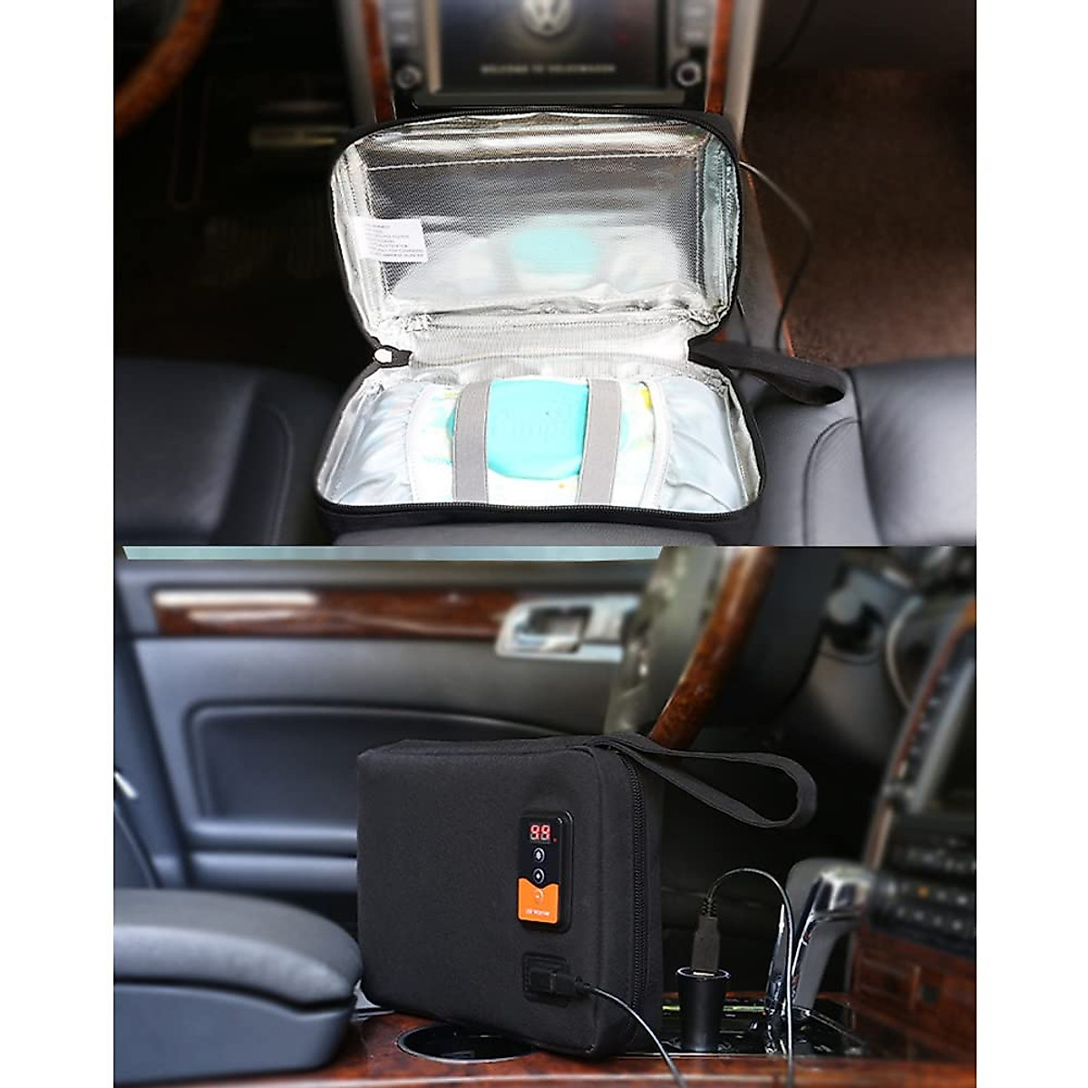 Warmer Wipes,Zcargel Portable 10W Wipes Warmer Intelligent Constant Temperature Car Towel Warmer with Lanyard USB DC5V Baby Infant Wet Wipes Warmer Bag