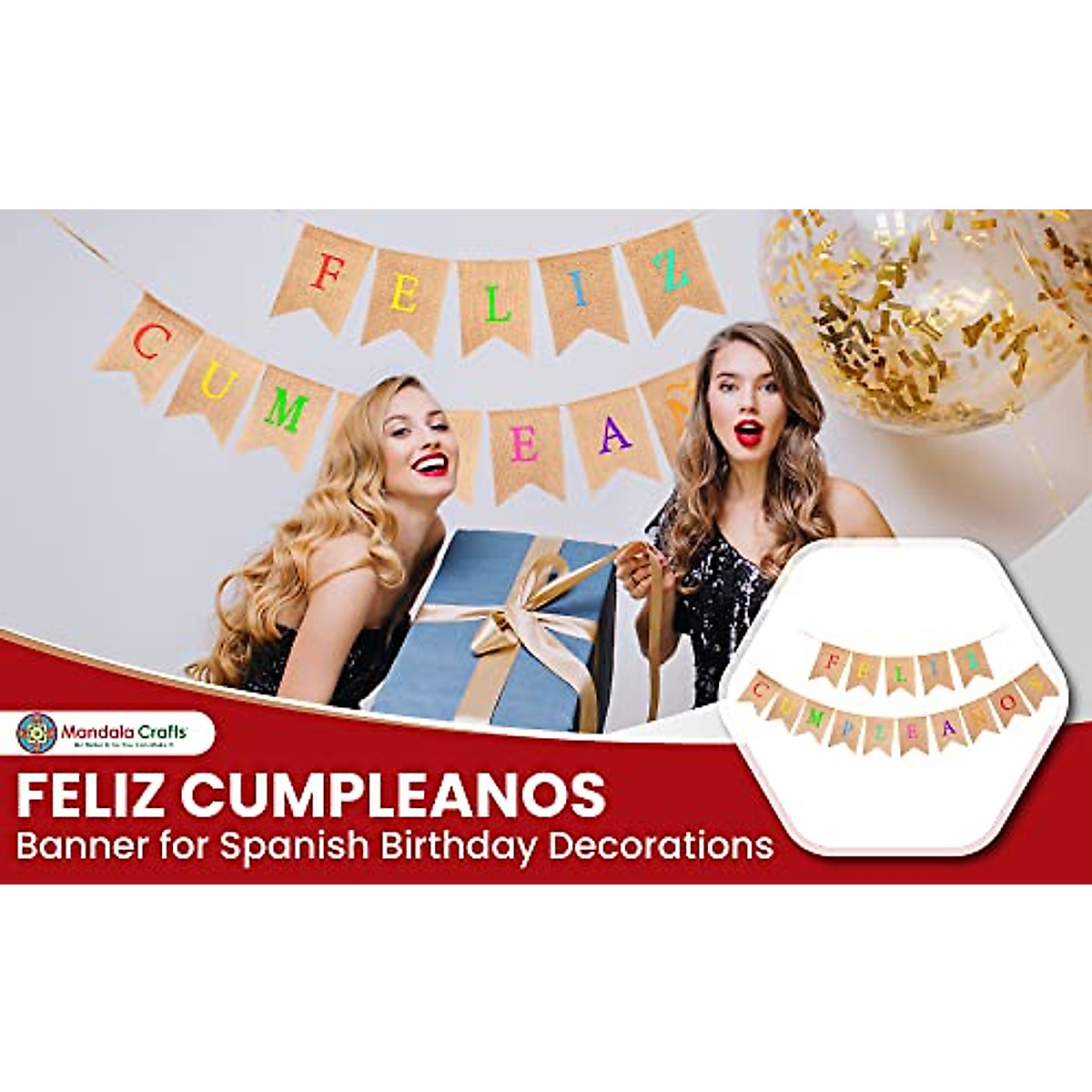 Mandala Crafts Feliz Cumpleaños Banner for Spanish Birthday Decorations - Feliz Cumpleanos Fiesta Mexican Birthday Banner for Mexican Happy Birthday Decorations Party Backdrop