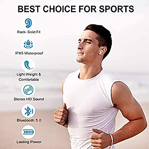 Airor Bluetooth Wireless Noise Cancelling Earbuds for iPhone | in-Ear Headphones with Portable Silicone Charging case | Hi-Fi Stereo Microphone Wireless Earbuds for Waterproof for Sport(Pink)