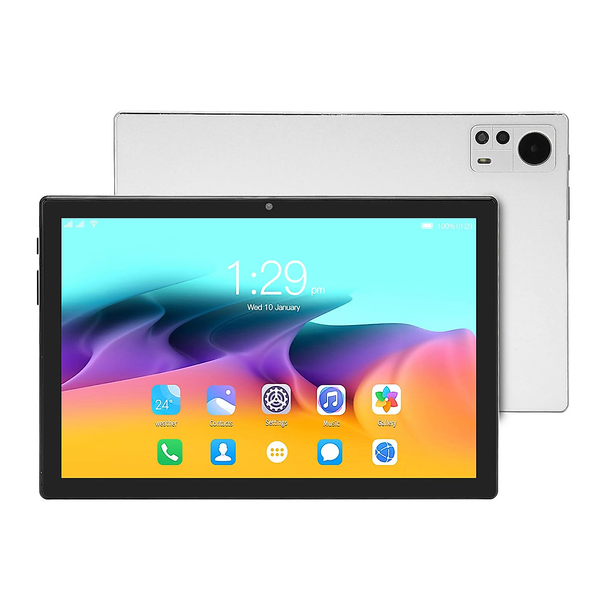 10.1 Inch Tablet, 8MP 13MP Tab M10 Tablet 8GB 128GB Dual SIM Dual Standby for Android 11 for Study (White)