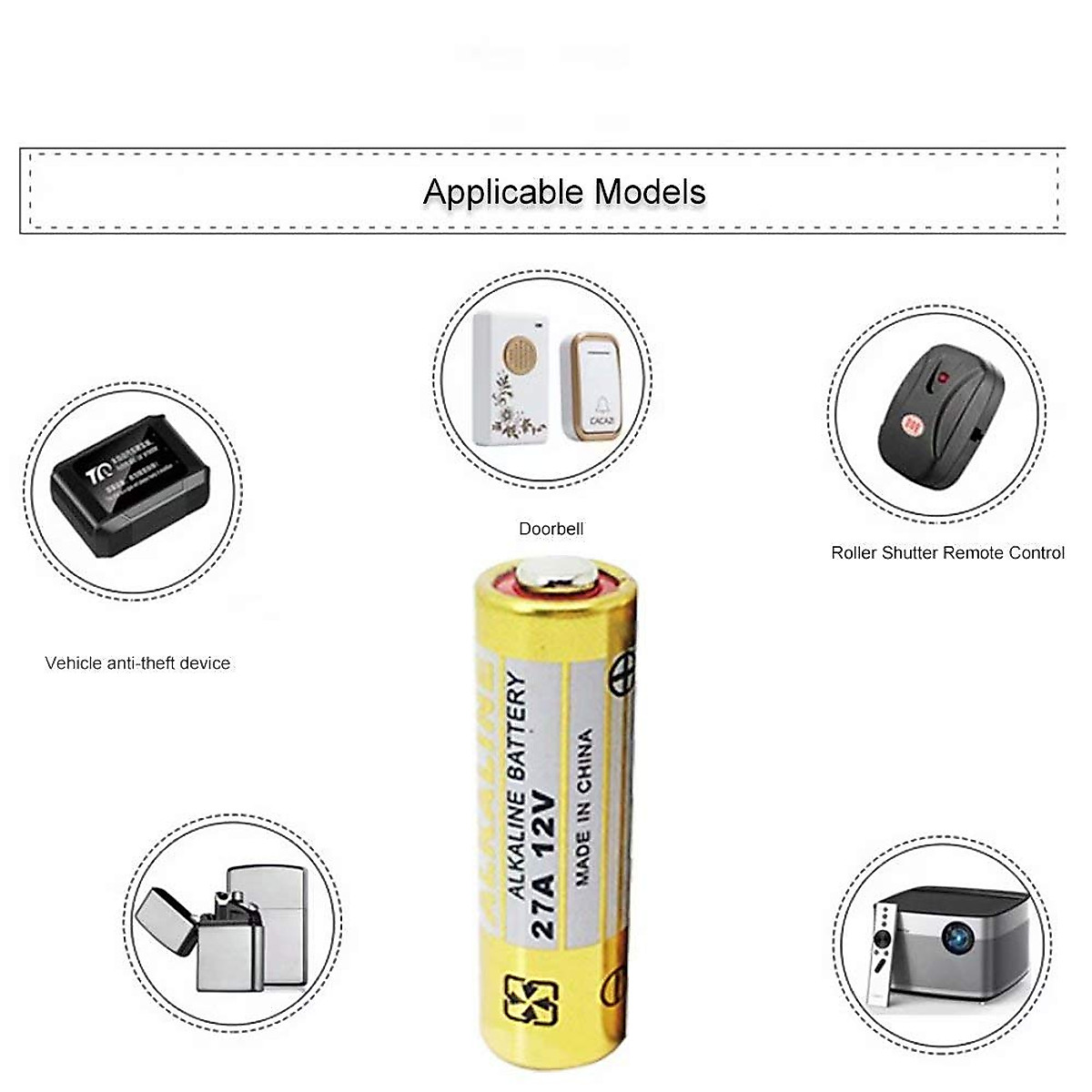 Pack of 5 A27 27A 12V MN27A Alkaline Battery