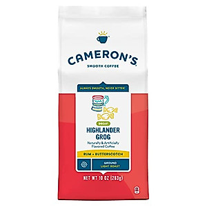 Cameron's Coffee Roasted Ground Coffee Bag, Flavored, Decaf Highlander Grog, 10 Ounce