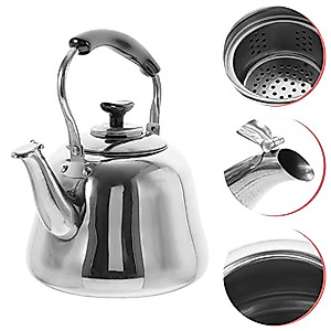 STOBAZA Whistling Tea kettle for Stove Top, Whistling Stovetop Teapot with Infuser, Gooseneck Pour Over Coffee Kettle, Food Grade Stainless Steel Teakettle Tea Pot, Water Boiler, 3L