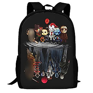 Dooflying Horror Movie Characters Backpack Student Bookbag Laptop Daypack For School Casual Travel