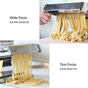 Pasta Machine, ISILER 9 Adjustable Thickness Settings Pasta Maker, 150 Roller Noodles Maker with Aluminum Alloy Rollers and Cutter for Pasta, Spaghetti, Fettuccini, Lasagna