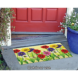 Toland Home Garden 800215 Zinnia Flight Spring Door Mat 18x30 Inch Summer Outdoor Doormat for Entryway Indoor Entrance
