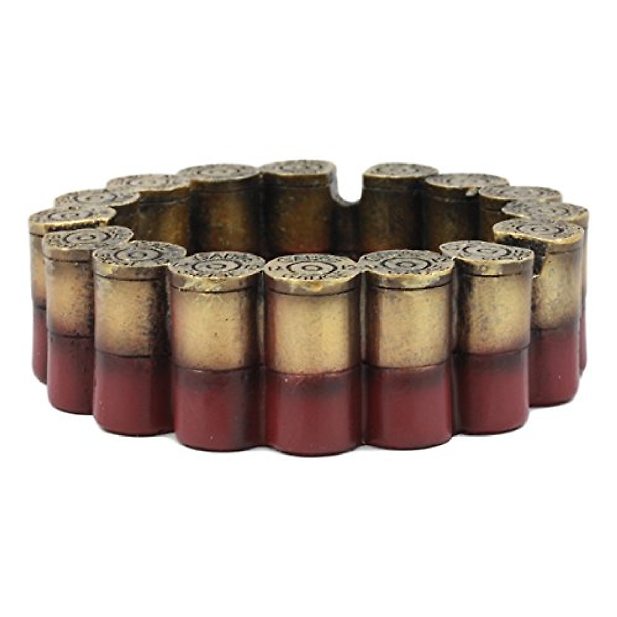 Ebros Rustic Western 12 Gauge Shotgun Shells Round Cigarette Ashtray Figurine 4.5"Diameter for Marksmen Hunting Country Old World Outdoor Lovers and Fans Decorative Ashtrays