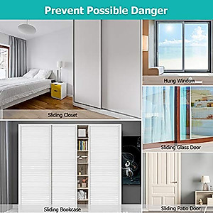 Fangze Sliding Glass Door Child Lock - 6 Pack Baby Safety Slide Window Locks for Kids Proof Patio Closet Doors No Drilling Tools Needed