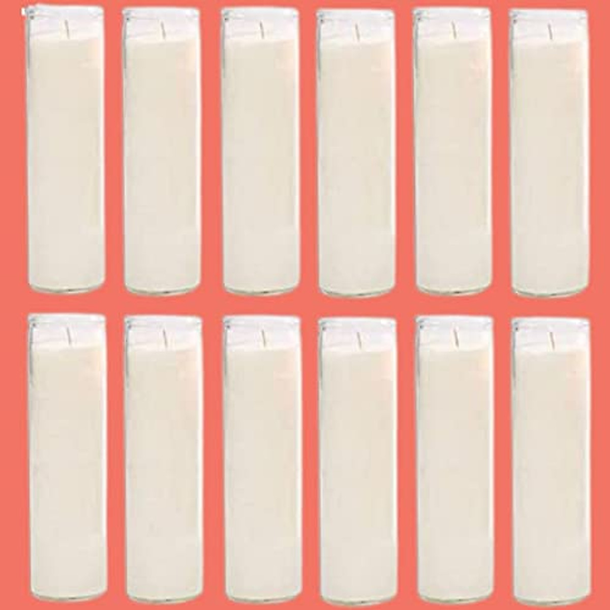 Glass Assorted Religious Candle, White, Case of 12 (1)