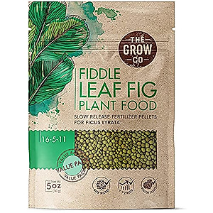 Fiddle Leaf Fig Tree Plant Food - Slow Release Fertilizer Pellets for Potted Figs - Steady Nutrients to Grow Healthy Indoor and Outdoor Ficus Plants (5 oz)