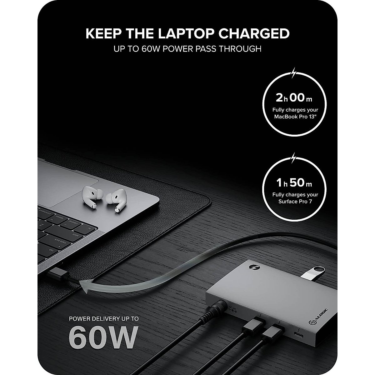 Alogic TB4H3TB Thunderbolt 4 Blaze Dock Compact Hubtriplethunderbolt Output