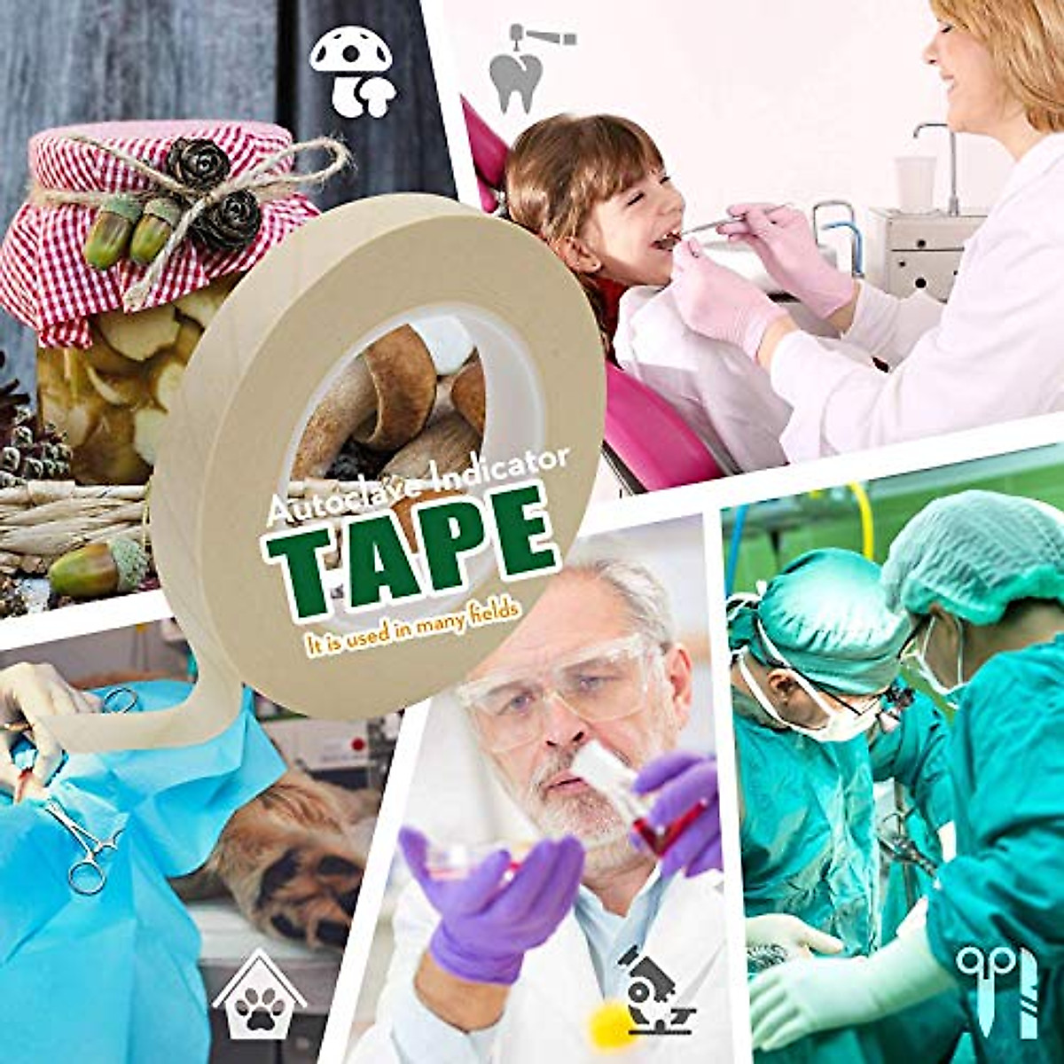 Ks-Tek Autoclave Tape-Sterilization Tape (3/4" Wide) 50m 2Roll