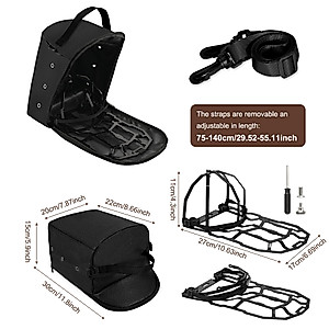 NAZZO Hat Case for Baseball Cap, Hat Carrier Storage Bag for 12 Baseball Caps, Leather Soft Case Built-in Holder with Adjustable Shoulder Strap for Travel and Home Storage, Black, Registered Patent