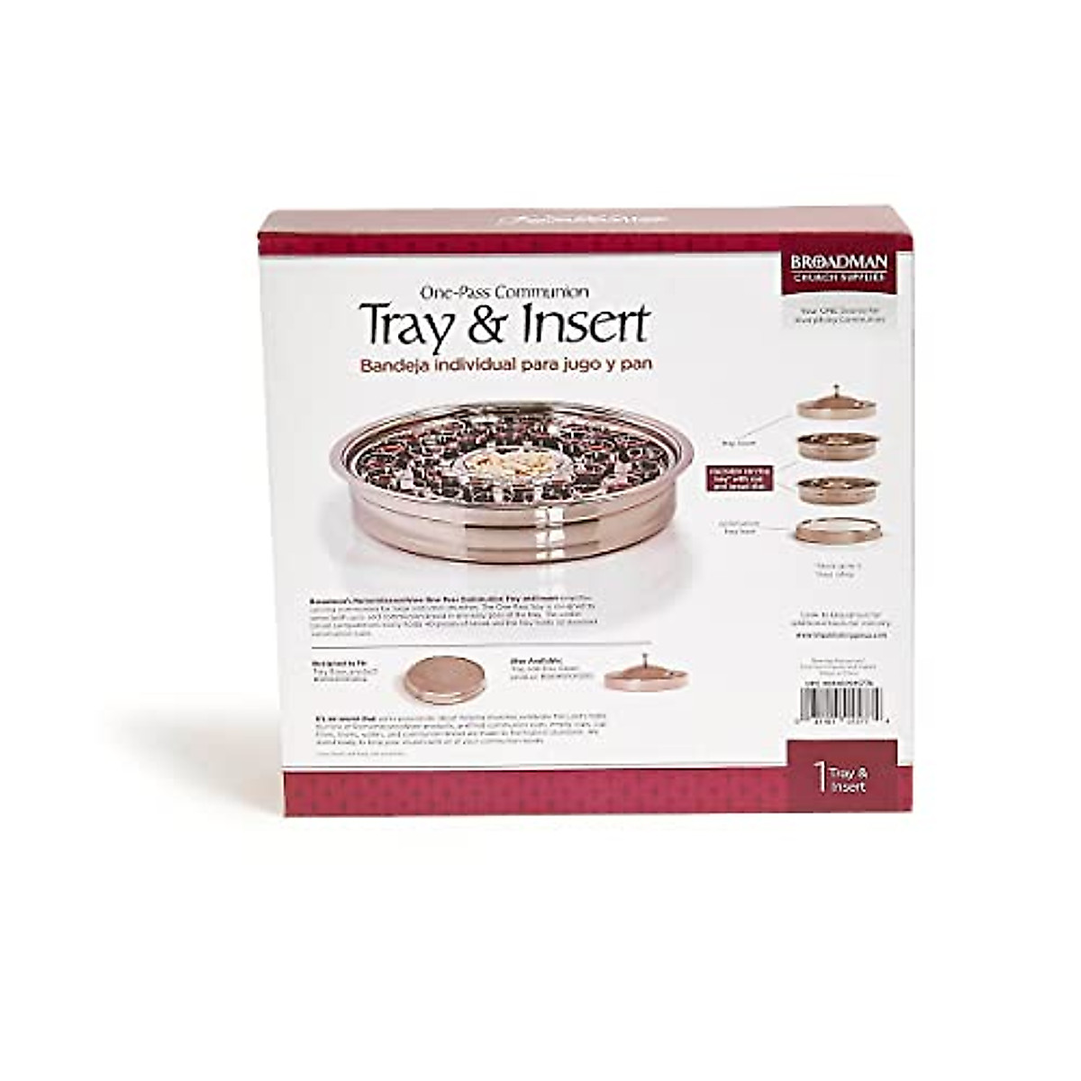 Broadman Church Supplies RemembranceWare Communion One Pass Tray & Insert, Silver