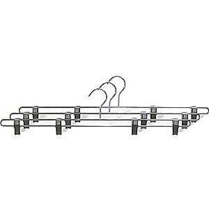 The Great American Hanger Company Extra Metal Bottom 4 Adjustable Cushion Clips, 22 Inch Long Chrome Perfect for Large Items or Textiles (Set of 25) Clothes Hanger, Polished