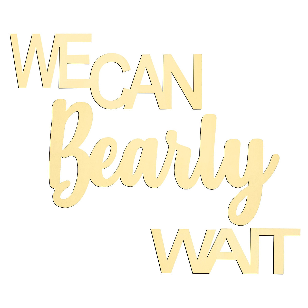 We Can Bearly Wait Sign - Adorable Teddy Bear Baby Shower Decoration Wooden Backdrop for Gender Reveal Party, Baby’s 1st Birthday, and Nursery Decor