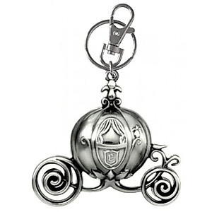 Disney Cinderella Carriage Pewter Key Ring Collectible Multi-colored, 3"