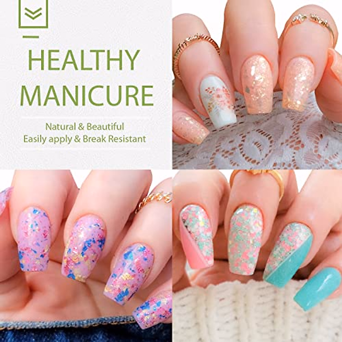 UNA GELLA Medium Square Gel Nail Tips 216pcs Clear Square Fake Nails for Full Cover Acrylic Square Nails French False Nails for Nail Extension and DIY Nail Art 12 Sizes False Gelly Tips DIY Nail Salon